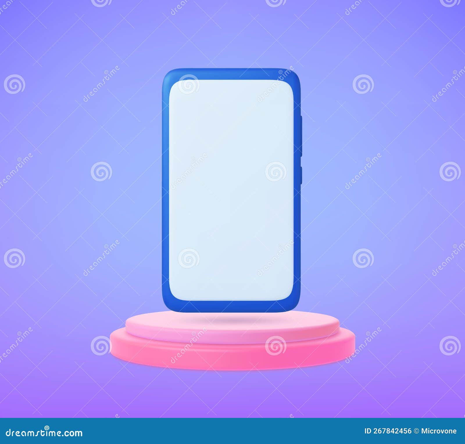 Smartphone 3d on Podium Mockup. Empty 3d Screen Phone, Digital Smart ...