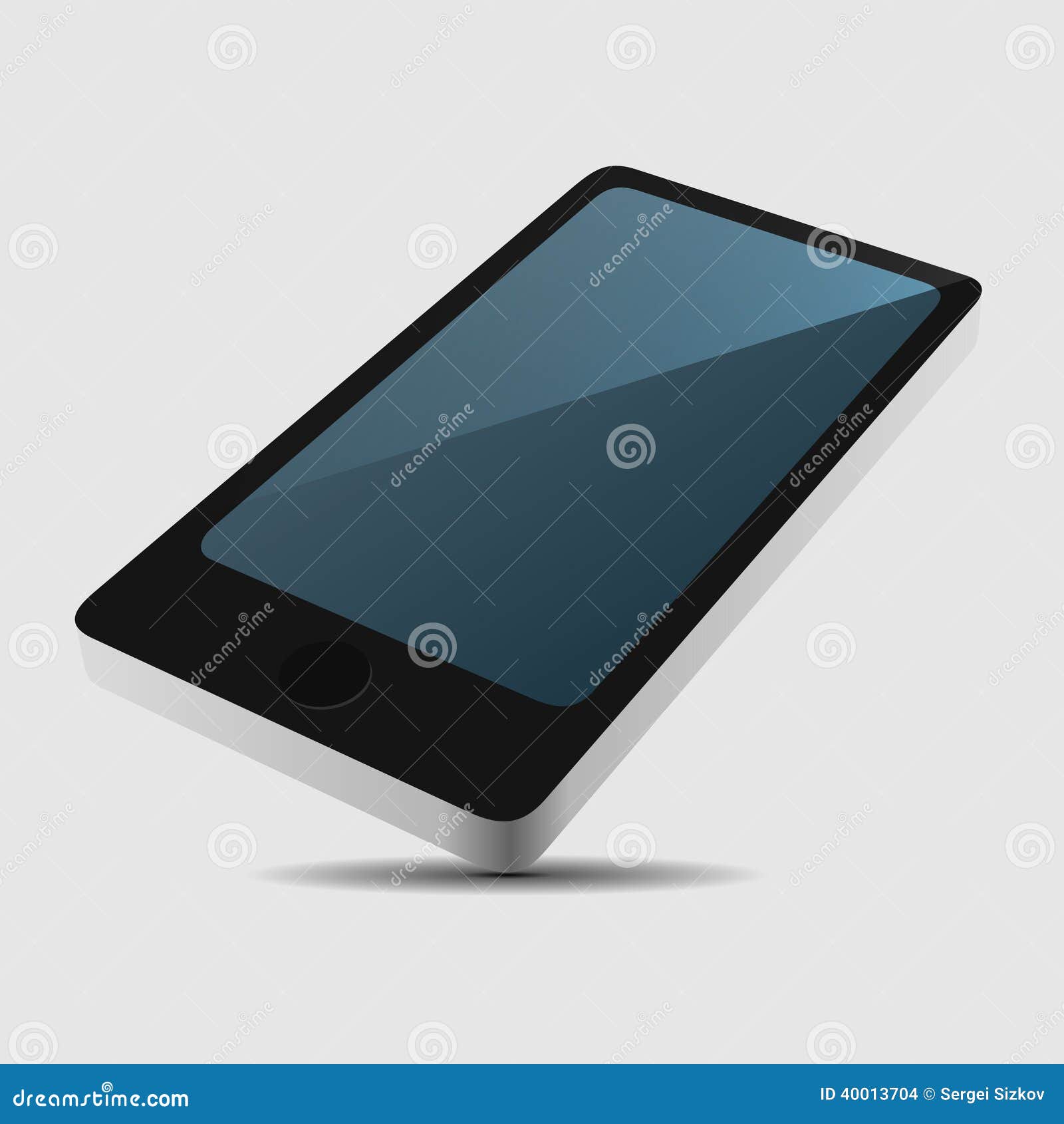 Smartphone 3D View Icon in Flat Style on Light Background. Vector Stock ...