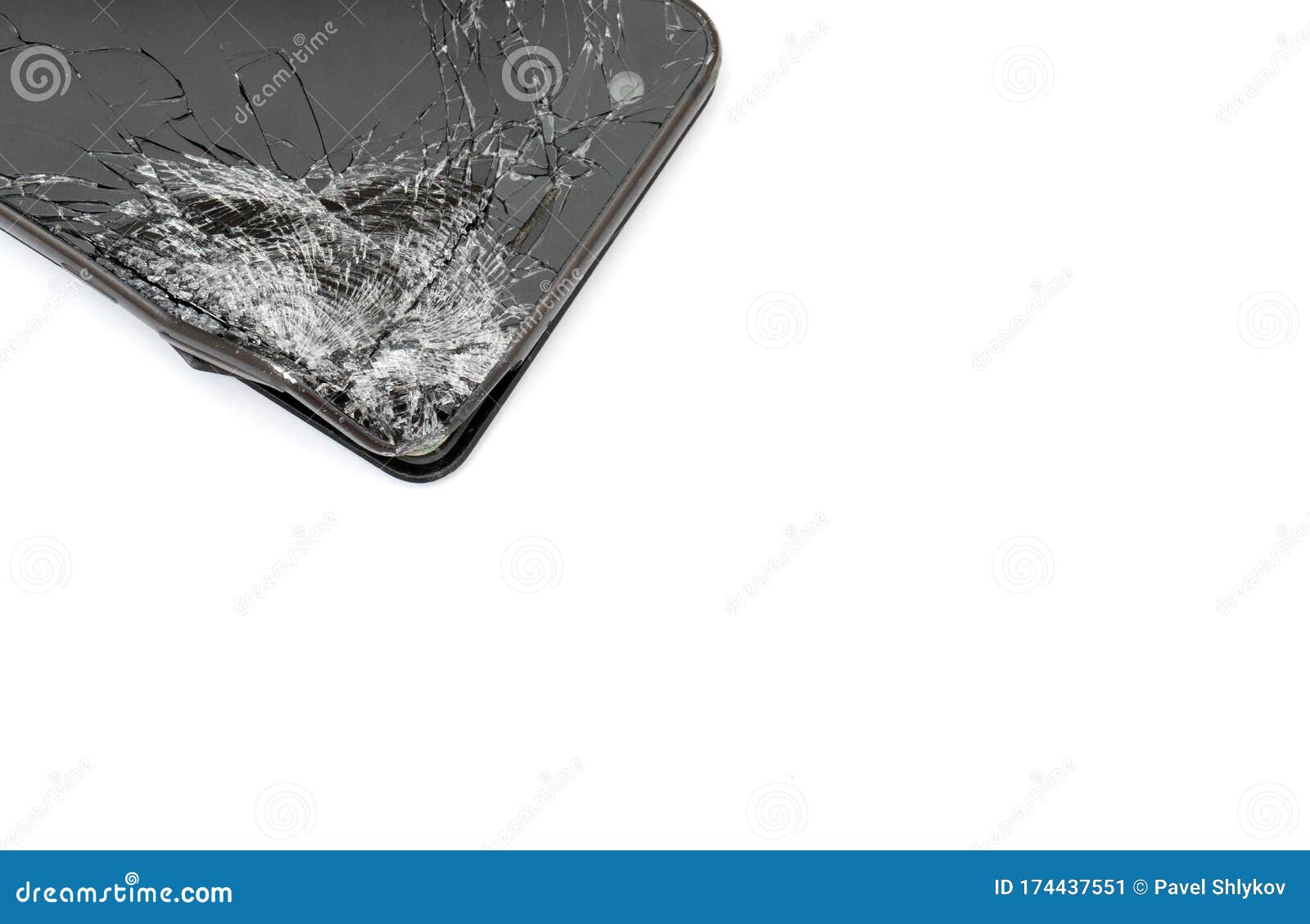 Smartphone with Damaged Screen Isolated on White Background Stock Image ...