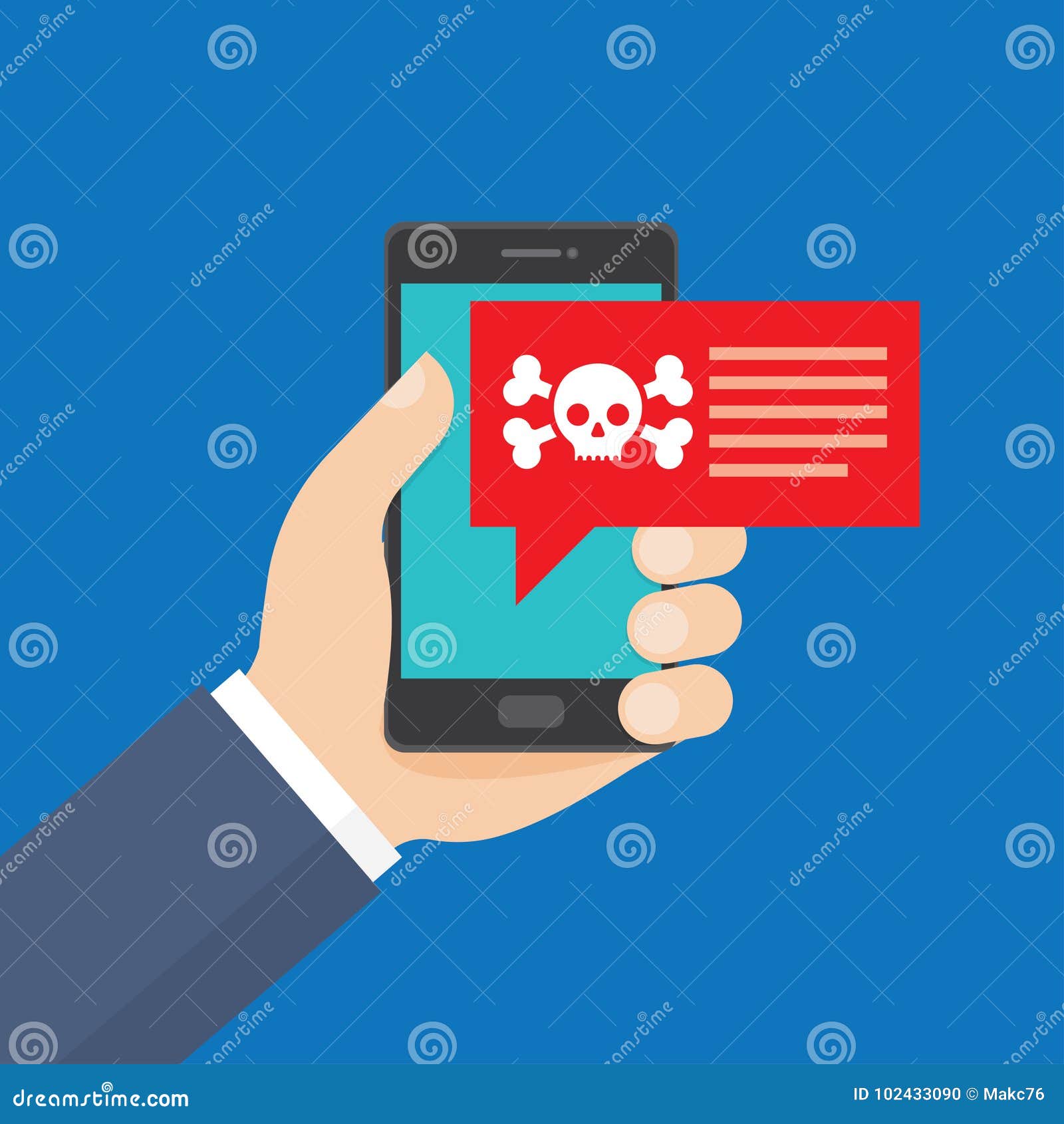 Smartphone in Danger, Red Alert. Stock Vector - Illustration of design ...