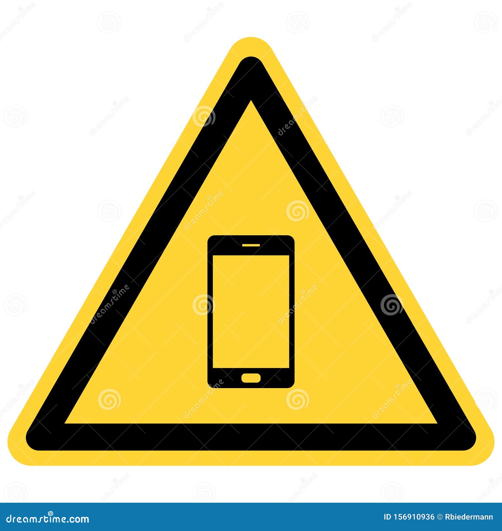 Smartphone and danger sign stock vector. Illustration of sign - 156910936