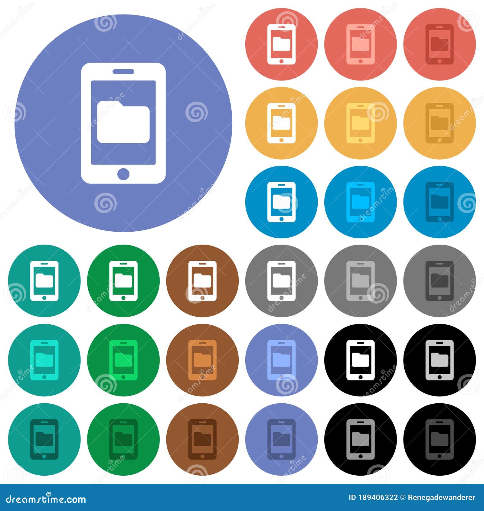 Smartphone Data Storage Round Flat Multi Colored Icons Stock Vector ...