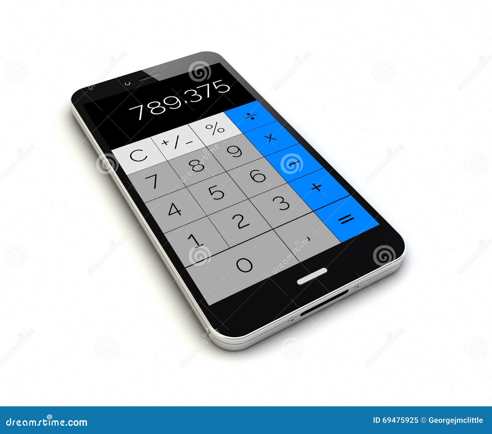 Smartphone-de Calculator Geeft Terug Stock Illustratie - Illustration ...