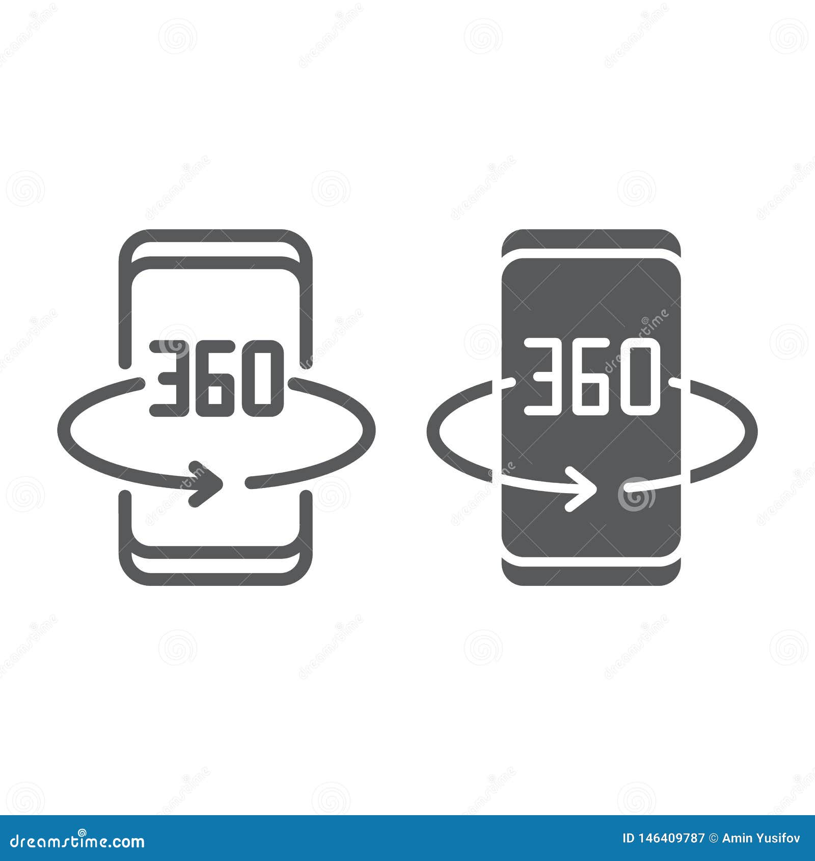 Smartphone Degree Line and Glyph Icon, Device and Technology, Phone ...