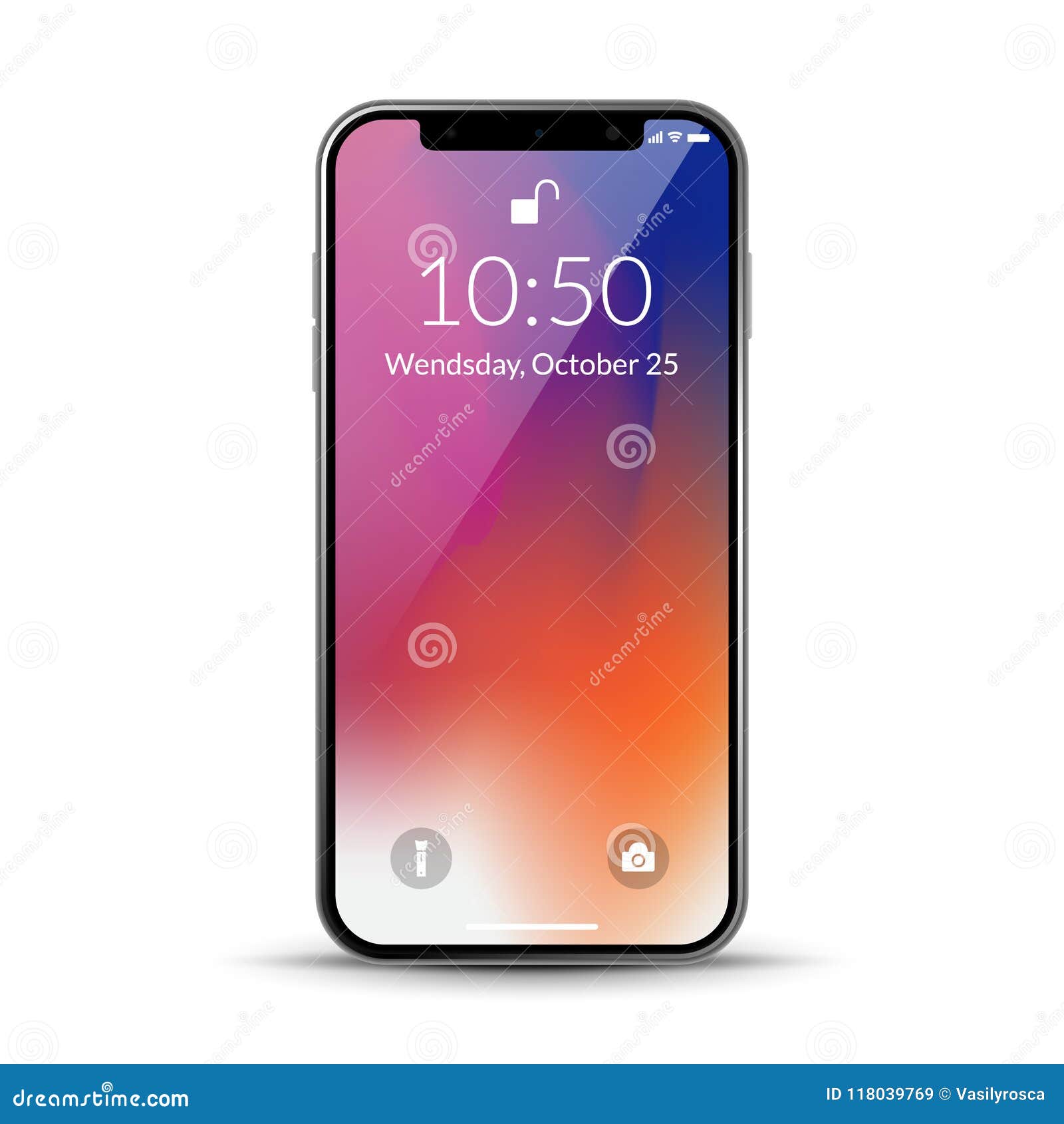 Smartphone Design Front Isolated. Mobile Phone Mockup Concept Stock ...