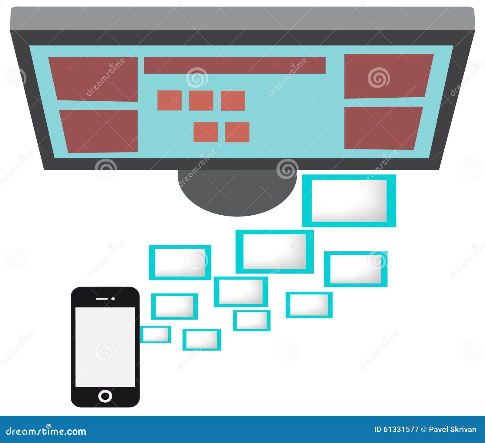 Smartphone on a Desktop. stock illustration. Illustration of mobile ...