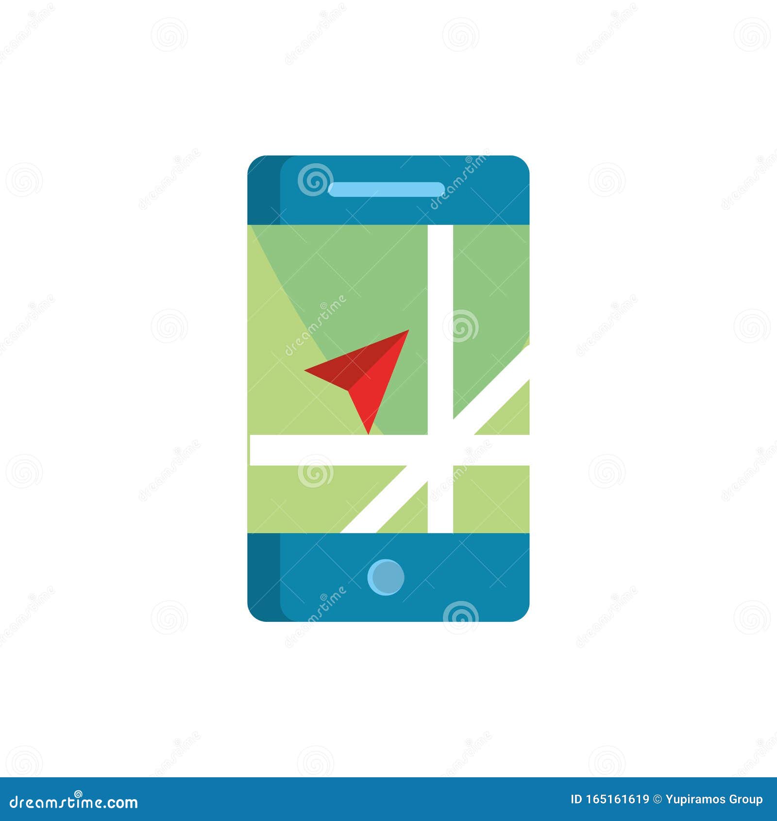 Smartphone Destination Arrow Gps Map and Navigation Stock Vector ...