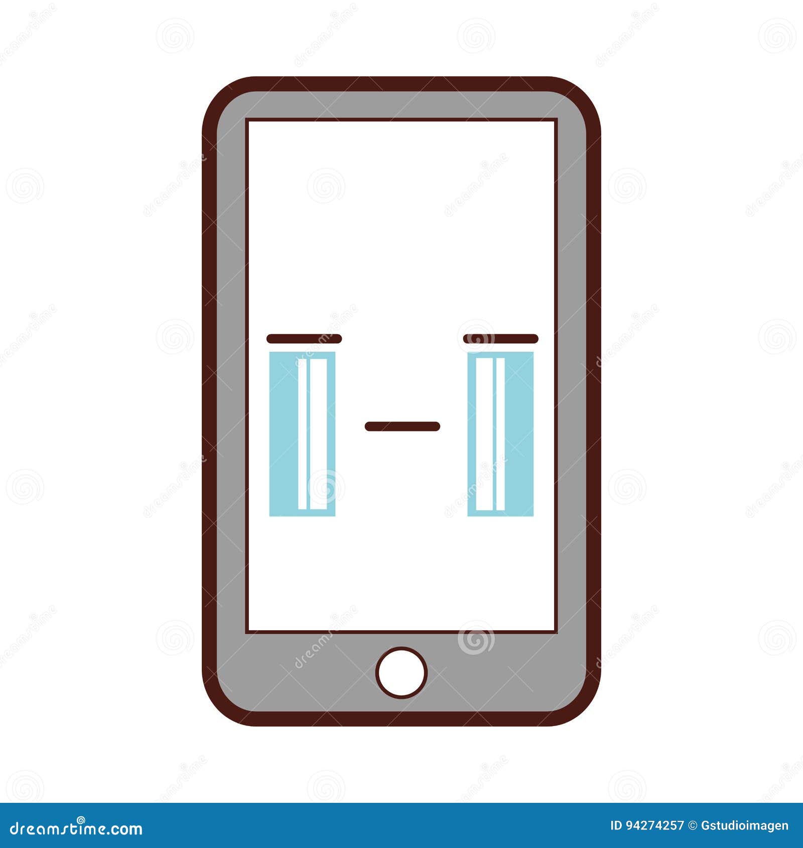 Smartphone Device Comic Character Stock Vector - Illustration of gadget ...
