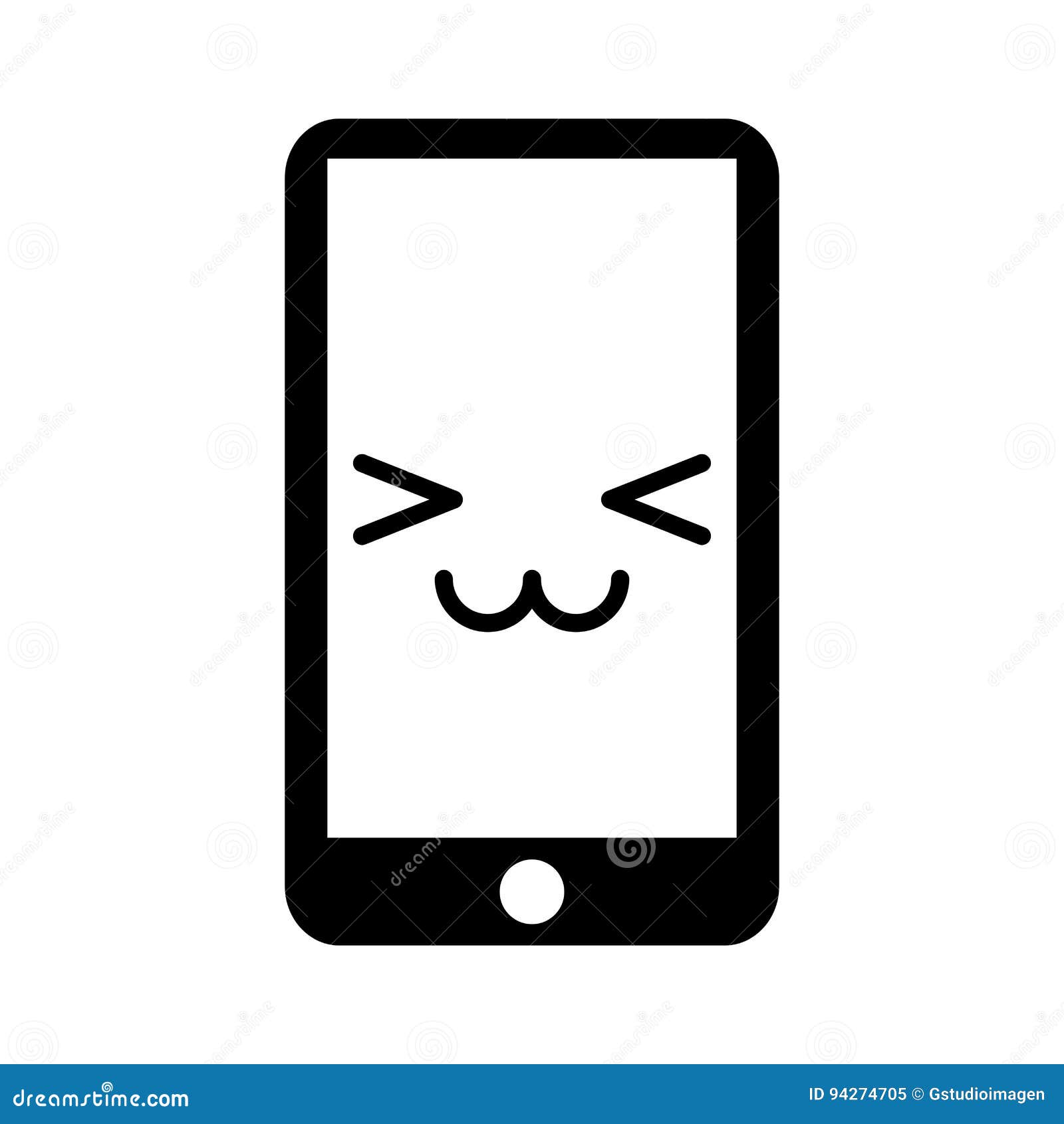 Smartphone Device Comic Character Stock Vector - Illustration of banner ...