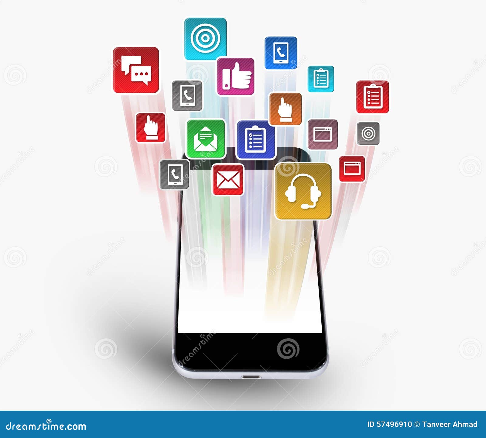 Smartphone Device Downloading the Apps Stock Photo - Image of screen ...