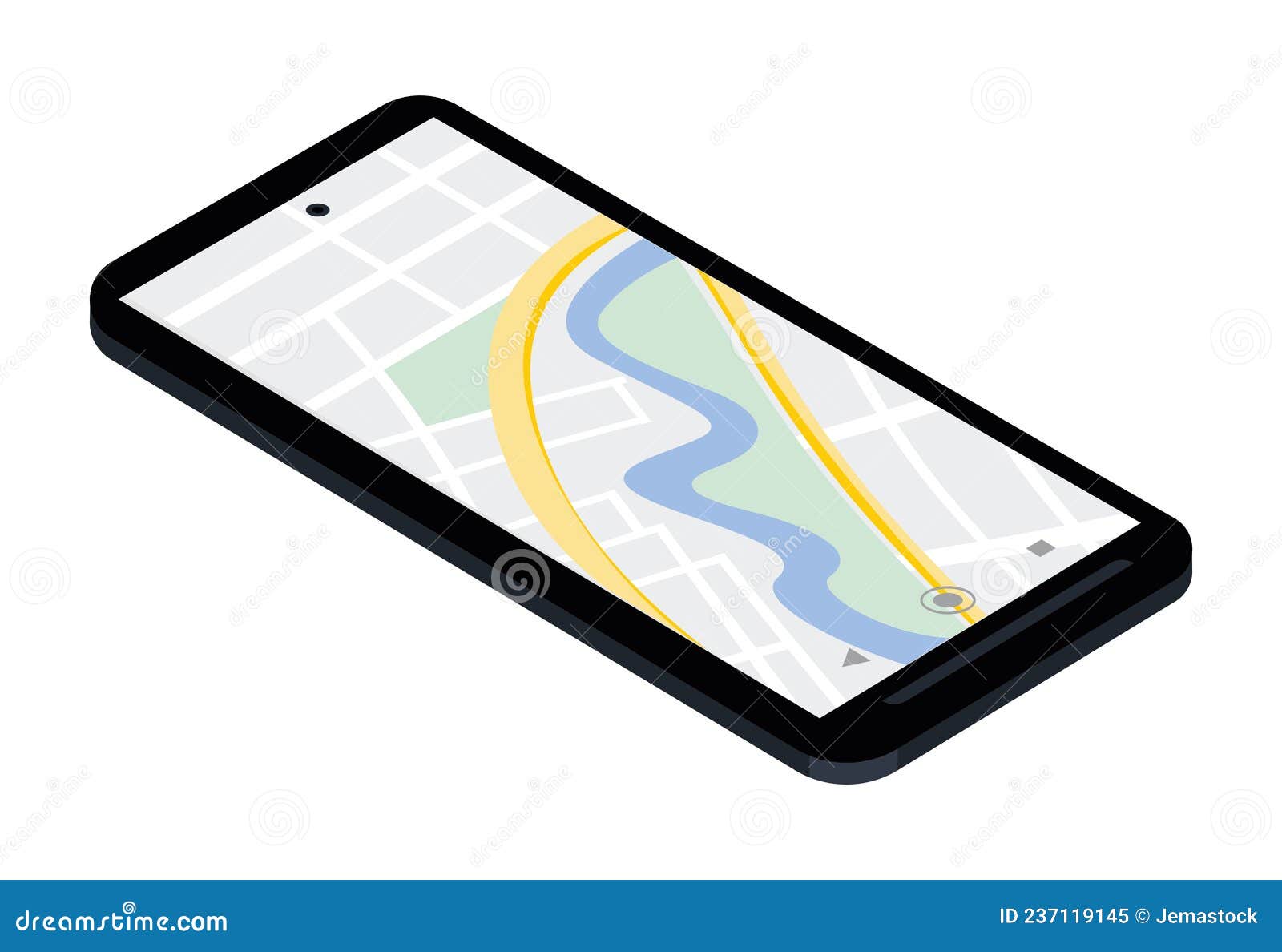 Smartphone device with map stock vector. Illustration of global - 237119145