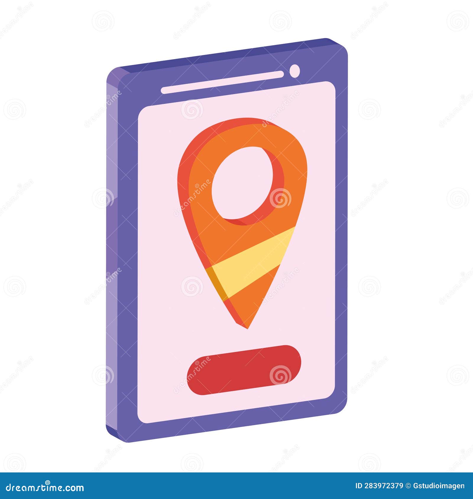 Smartphone Device with Pin Location Stock Illustration - Illustration ...