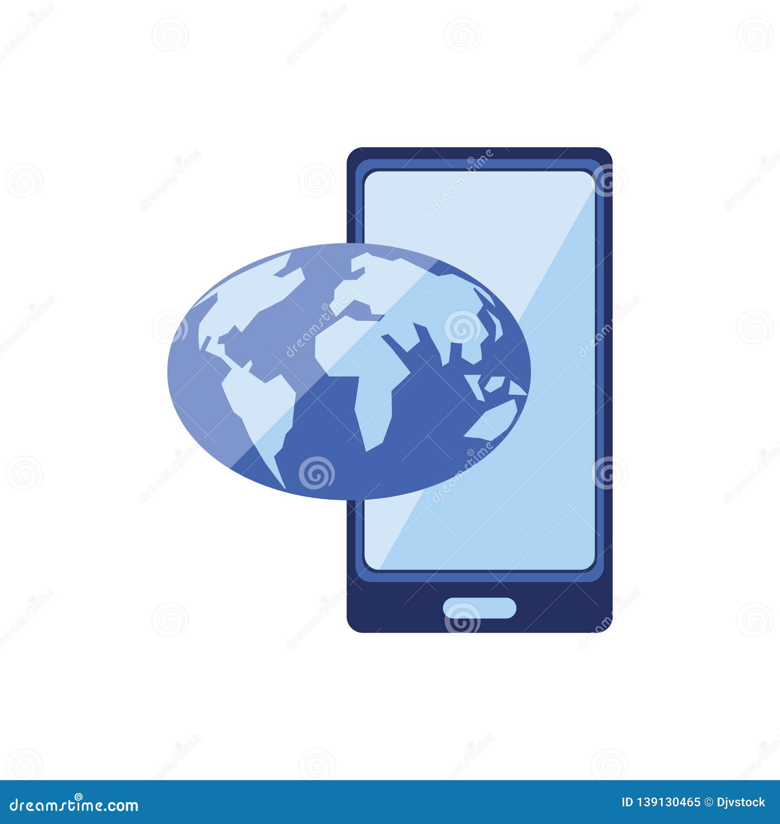 Smartphone Device with Planet Earth Stock Vector - Illustration of ...