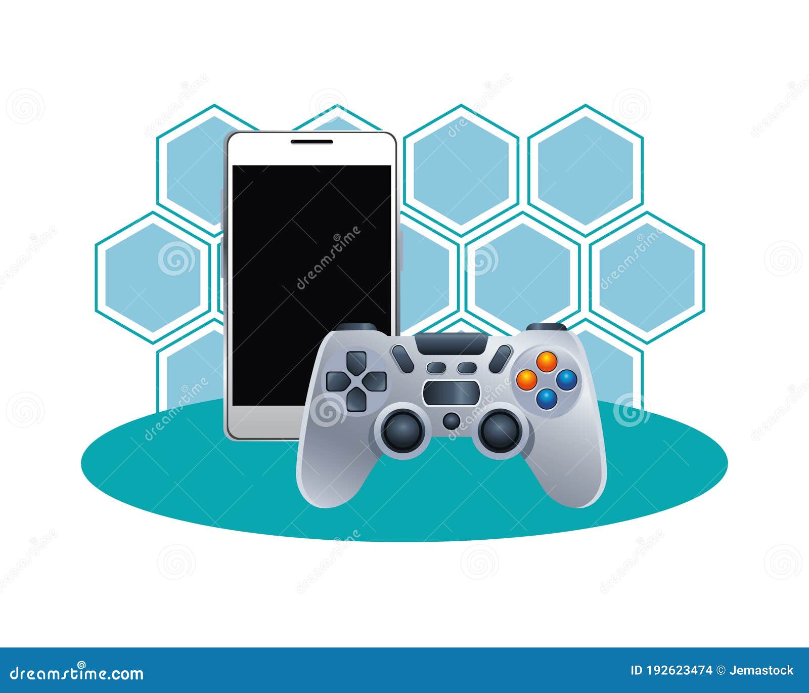 Smartphone Device with Video Game Control Stock Vector - Illustration ...