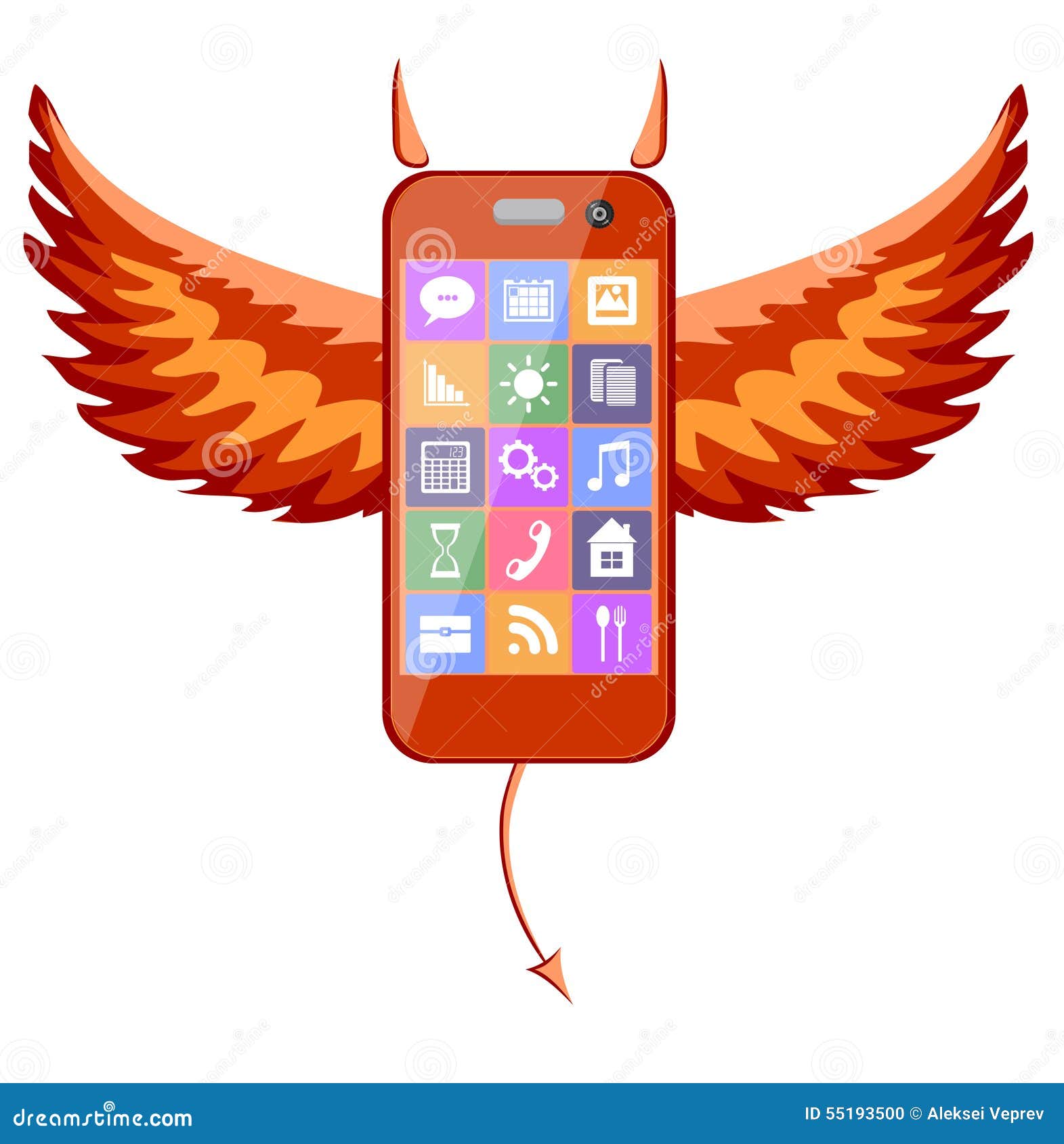 Smartphone devil stock vector. Illustration of icon, monster - 55193500