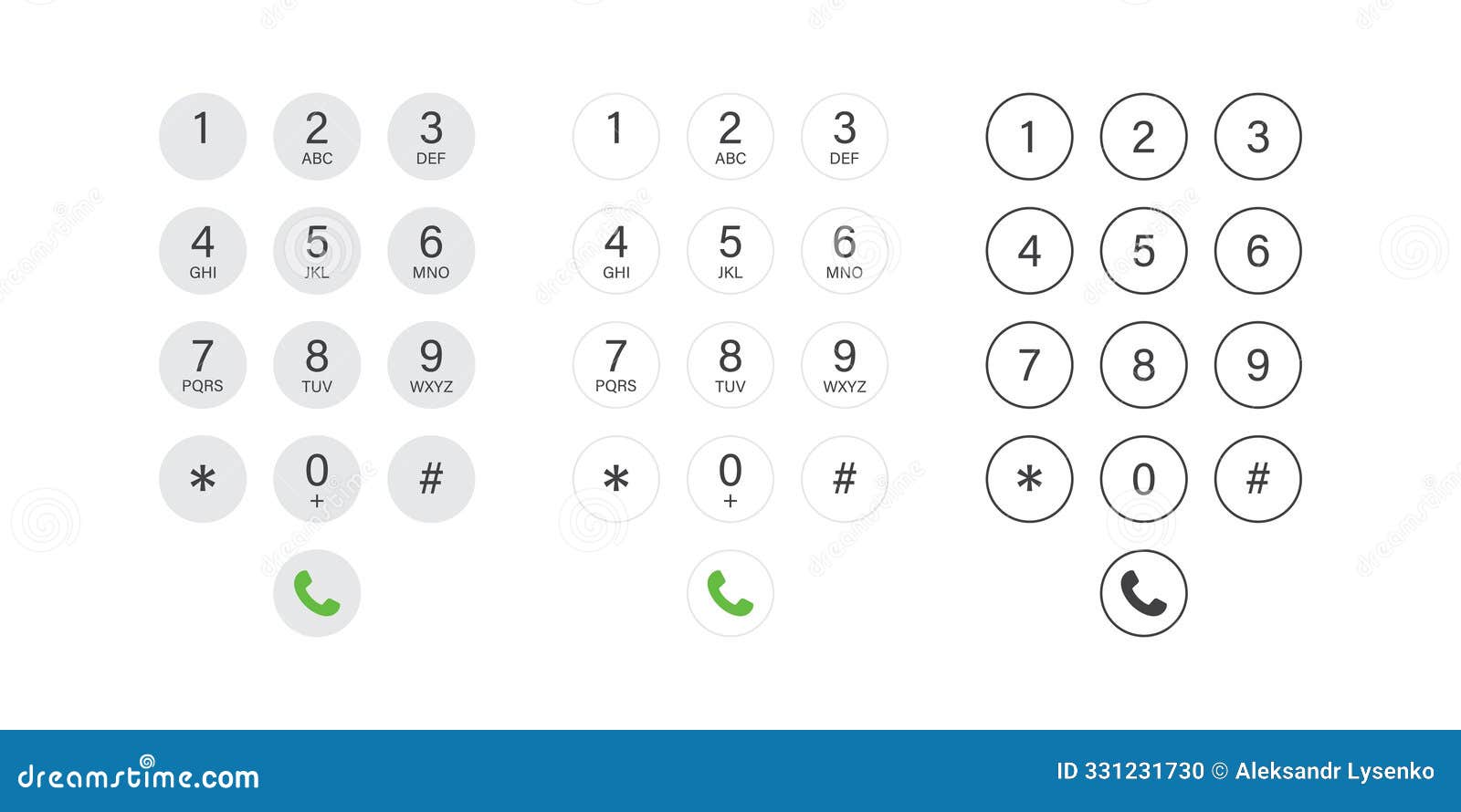 Smartphone Dial Button Icon in Flat Style. Phone Number Pad Vector ...