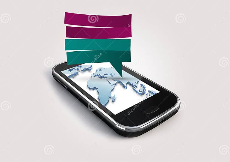 Smartphone on dialogue box stock photo. Image of shadow - 31854018