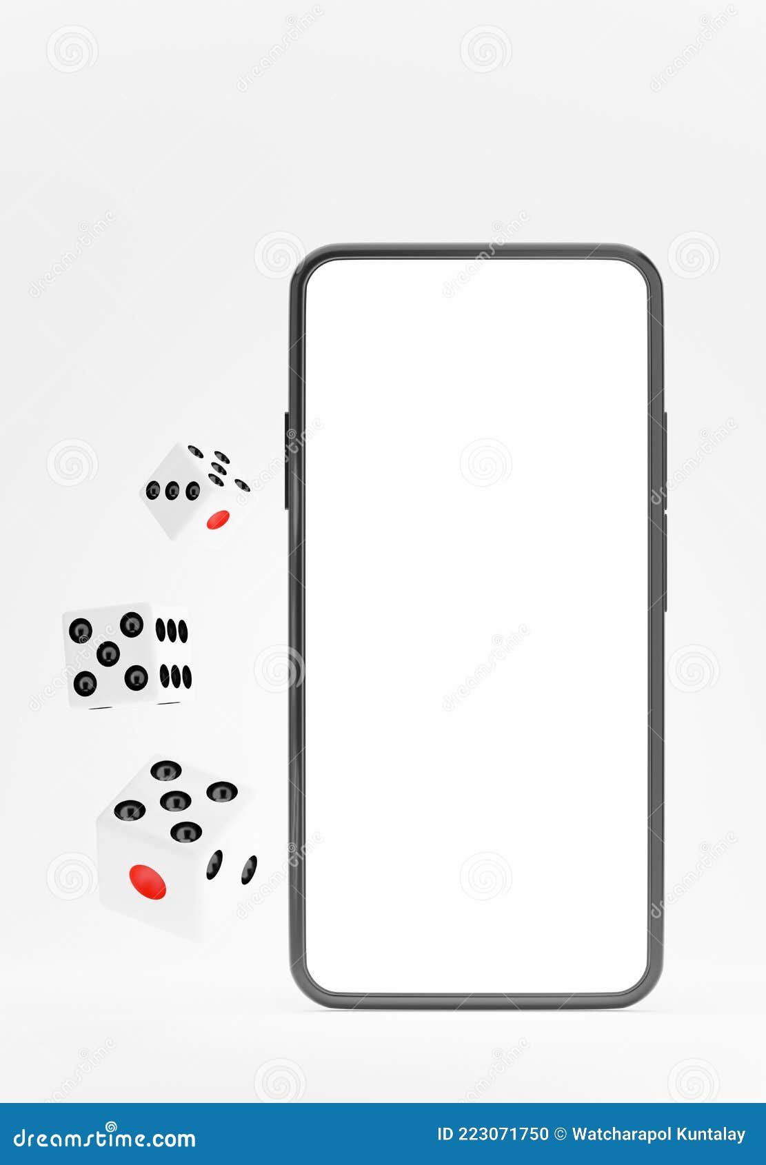 Smartphone with Dice Floating for Product Display Stock Illustration ...