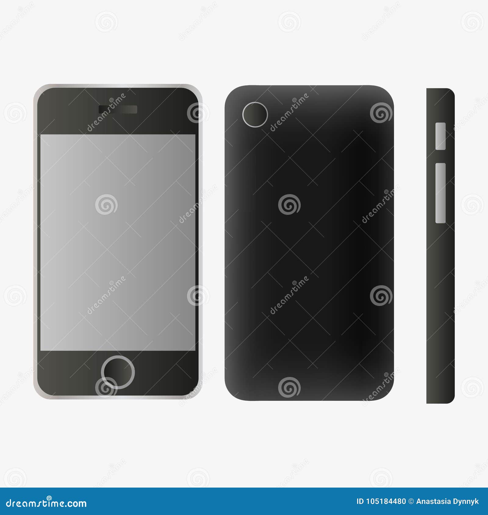 Smartphone from Different Angles Stock Vector - Illustration of mockup ...