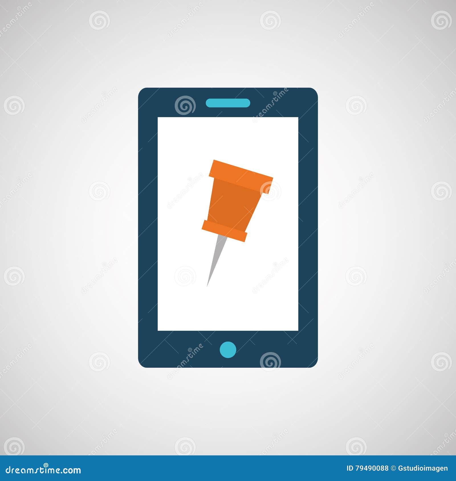 Smartphone Digital with Map Pin Design Isolated Stock Illustration ...