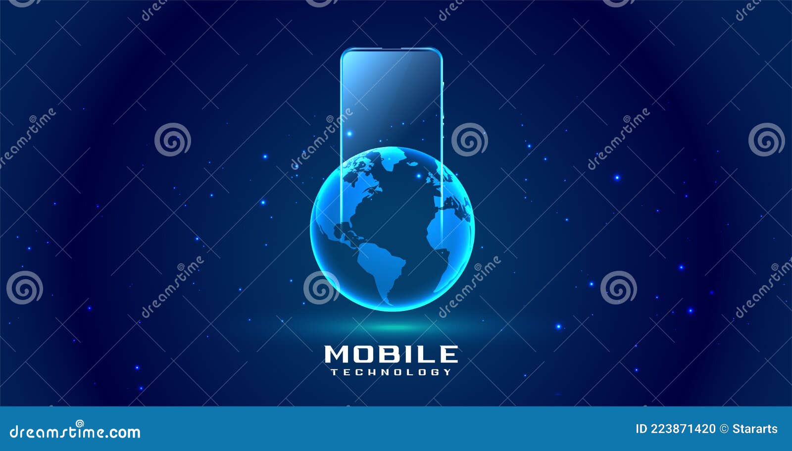 Smartphone Digital Mobile and World Earth Concept Design Stock Vector ...