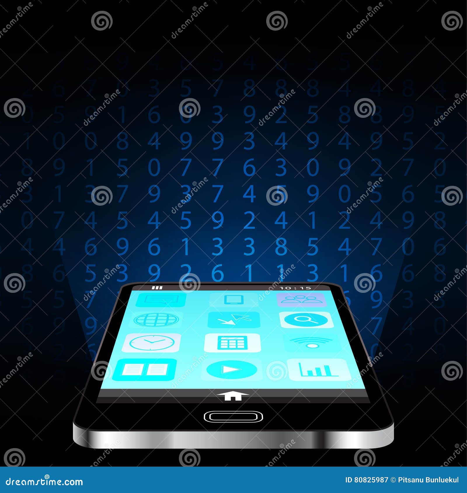 Smartphone and Digital Number Concept Design Stock Vector ...