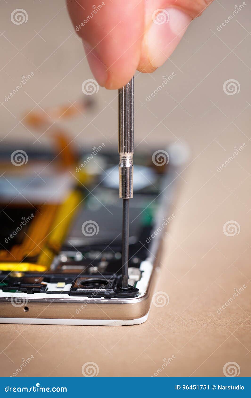 Smartphone Disassembly Closeup Macro. Stock Image - Image of fixing ...