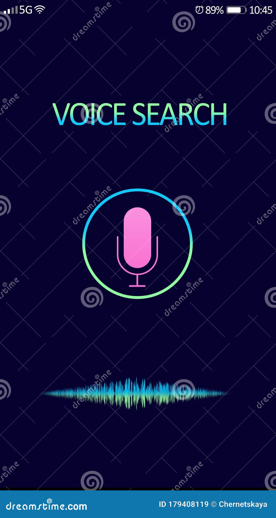 Smartphone Display with Voice Search App Stock Illustration ...