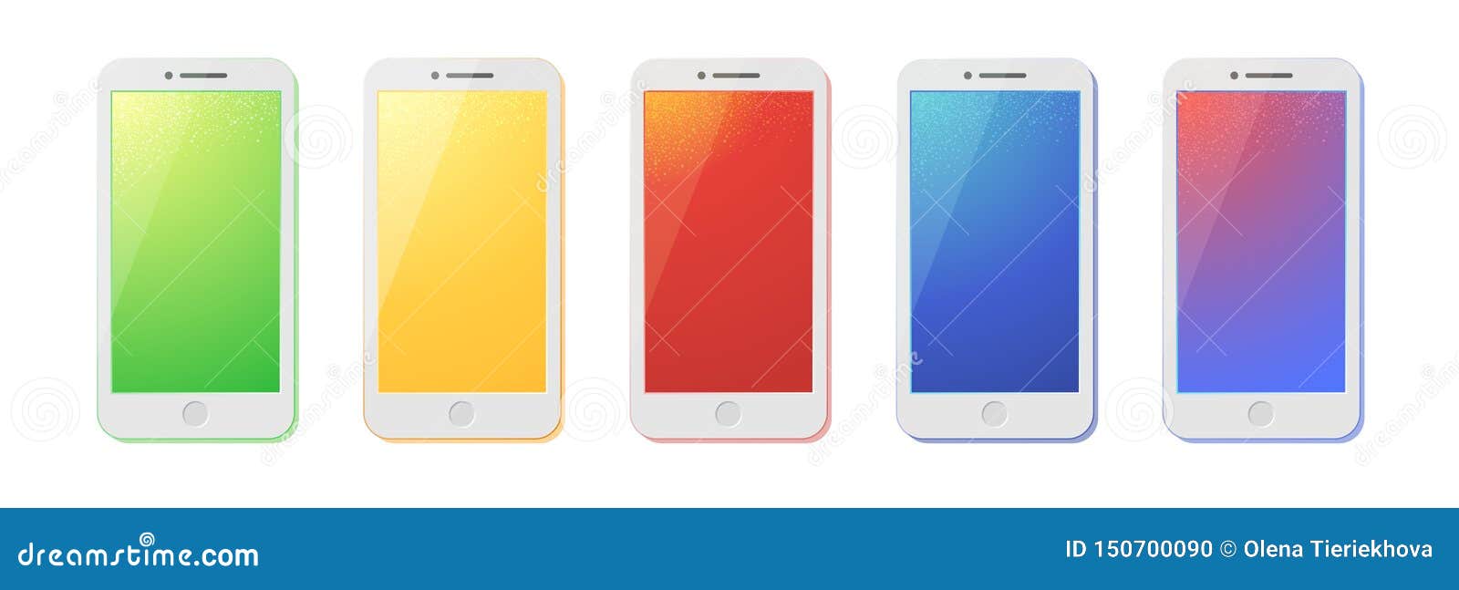 Smartphone Display Vector Mockups Collection Stock Vector ...