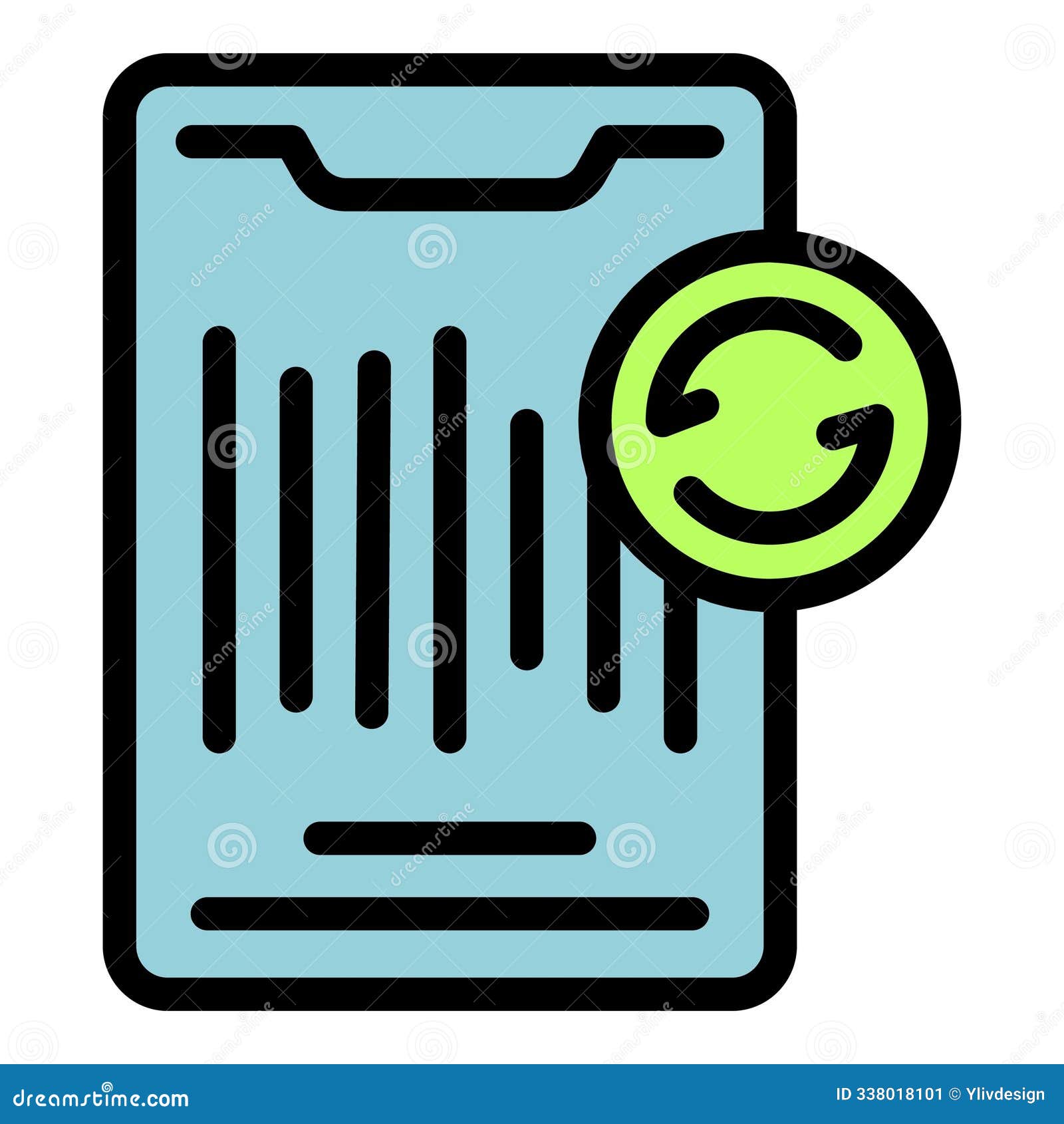 Smartphone Displaying Barcode with Refresh Icon for Rescan Concept ...