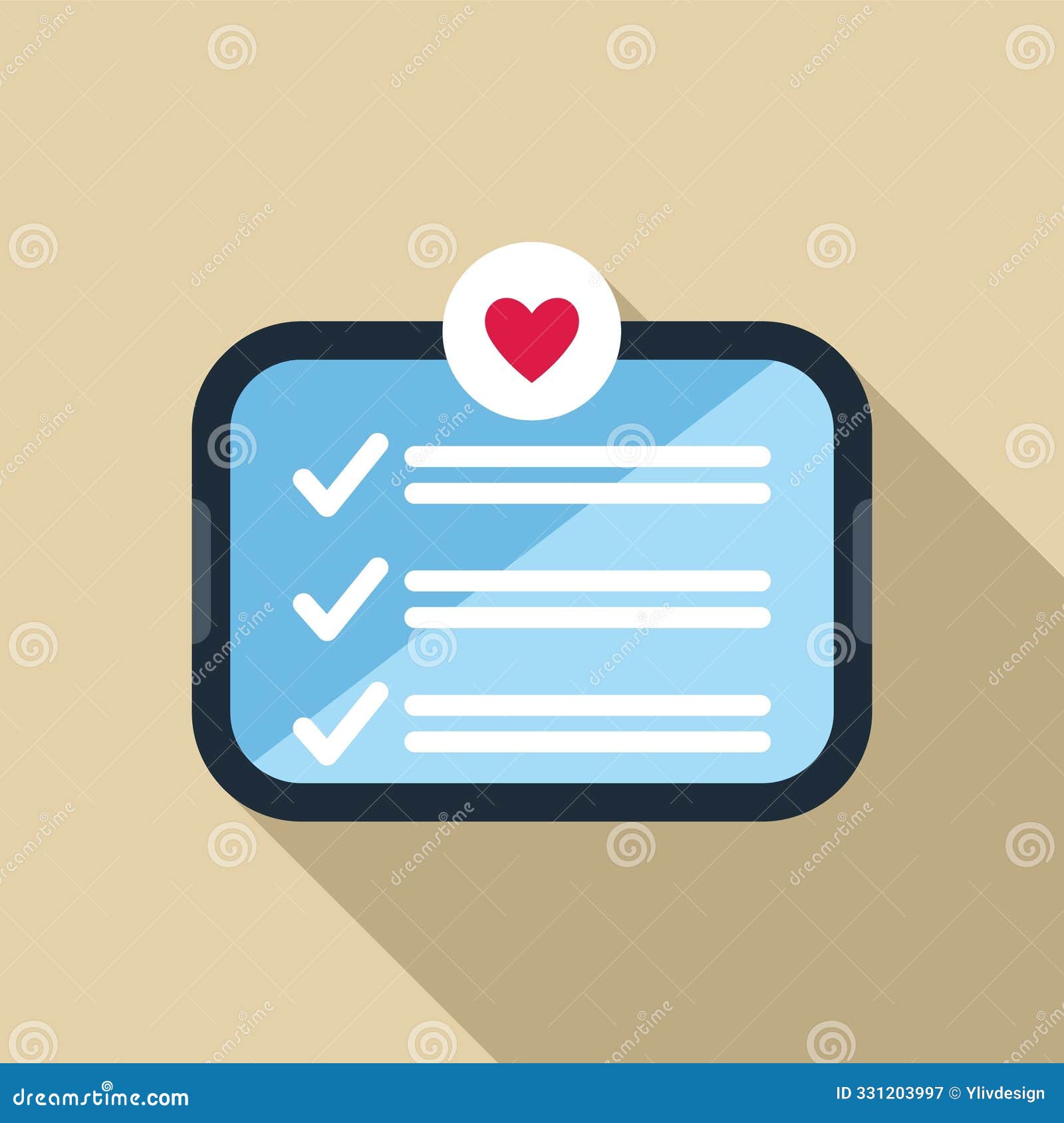 Smartphone Showing Checklist with Heart Icon, Completing Tasks with ...