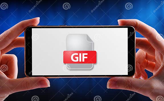 A Smartphone Displaying the Icon of GIF File Stock Image - Image of ...