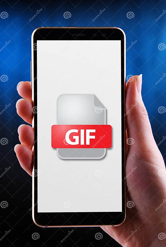 A Smartphone Displaying the Icon of GIF File Stock Image - Image of ...