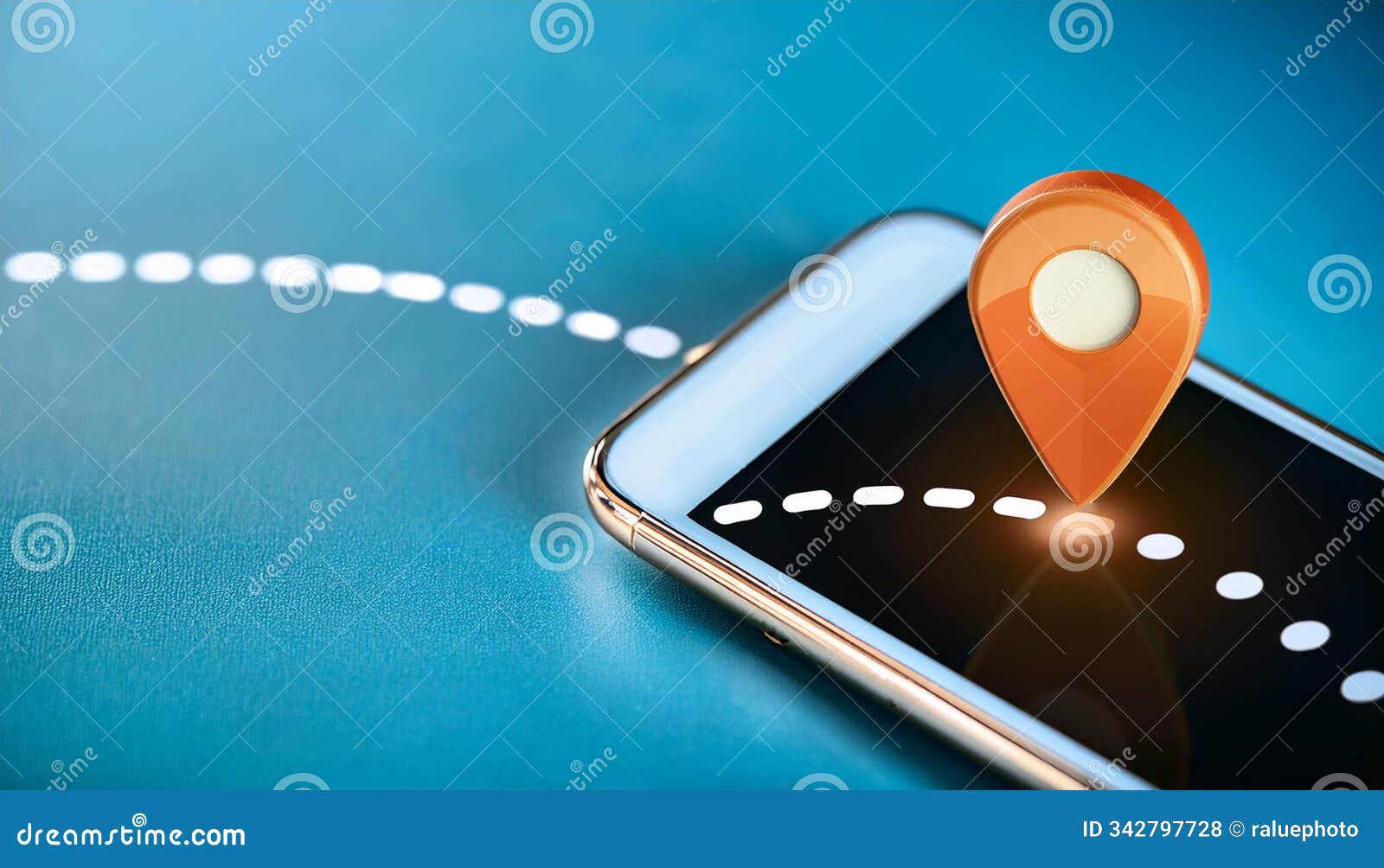 A Smartphone Displaying a Map with Location Markers, Indicating a GPS ...