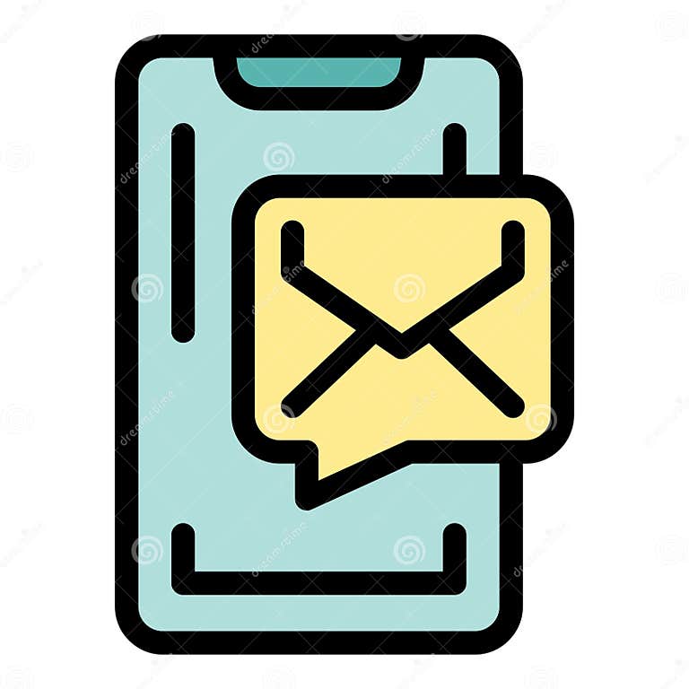 Smartphone Showing New Email Notification Icon Stock Illustration ...