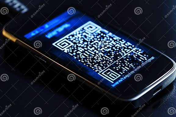 Smartphone Displaying QR Code on Its Screen, Showcasing Modern ...