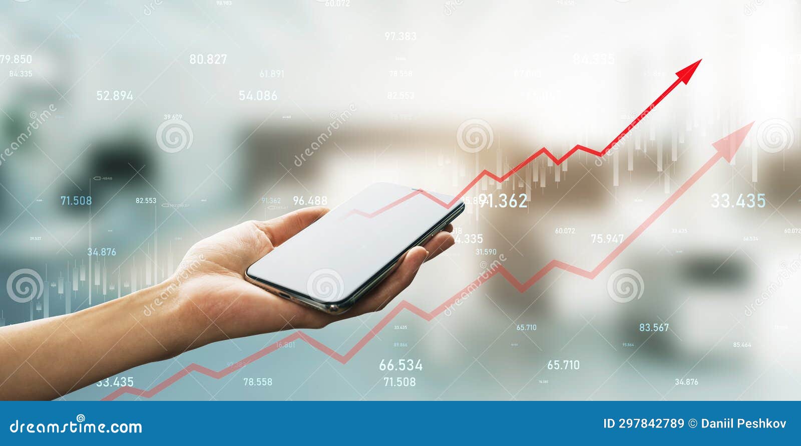 Smartphone Displaying Stock Market Trends Stock Image - Image of chart ...