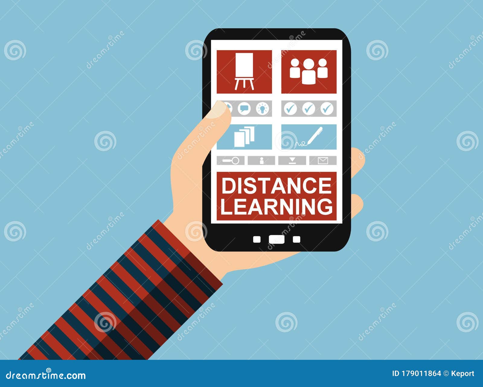 Distance Learning Problems Isolated Cartoon Vector Illustration Set ...