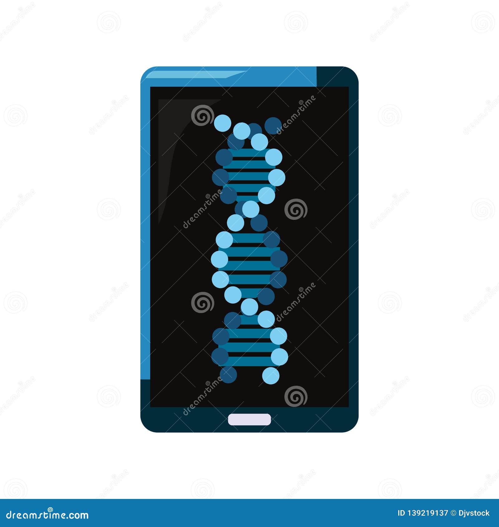 Smartphone Dna Science Molecule Stock Vector - Illustration of fresh ...