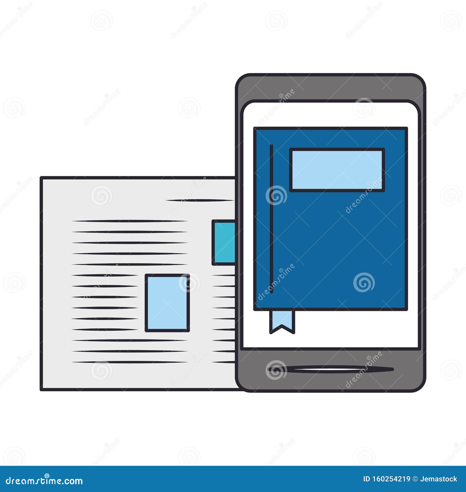 Smartphone and Document Page Isolated Icon Stock Vector - Illustration ...