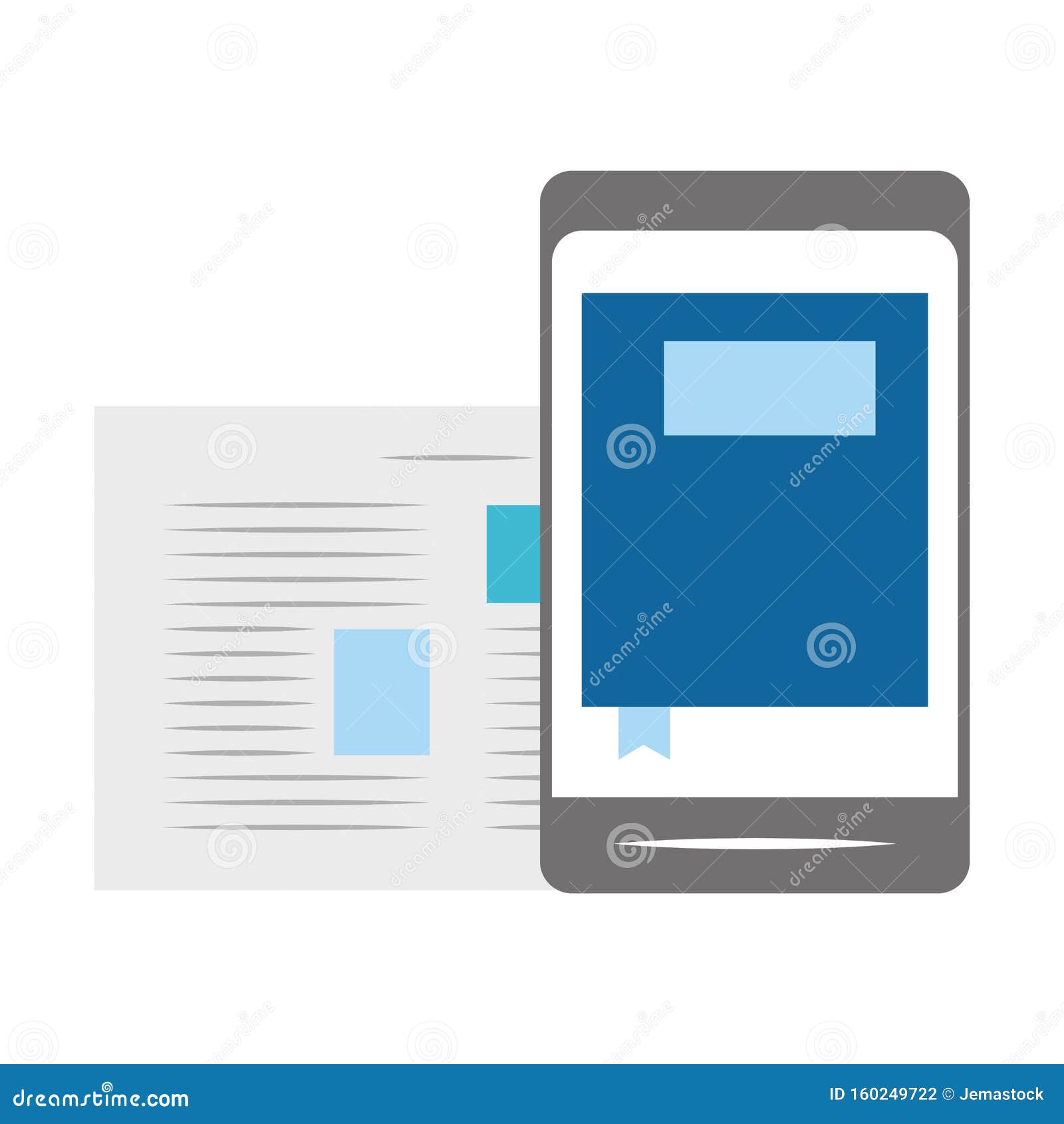 Smartphone and Document Page Stock Vector - Illustration of email ...