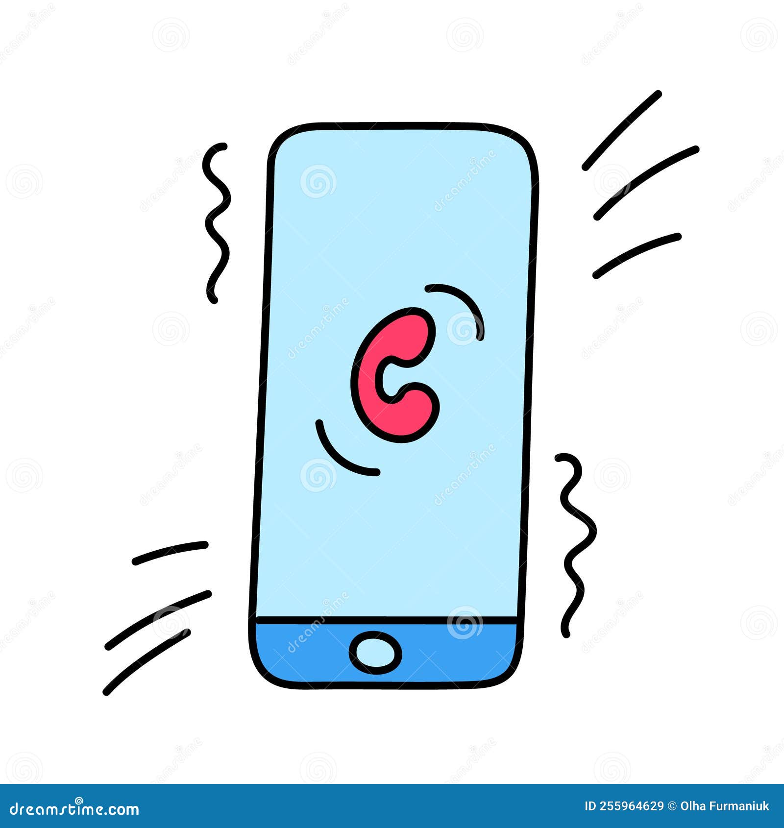 Smartphone Doodle Icon. Hand-drawn Sketch Electronic Gadget with ...