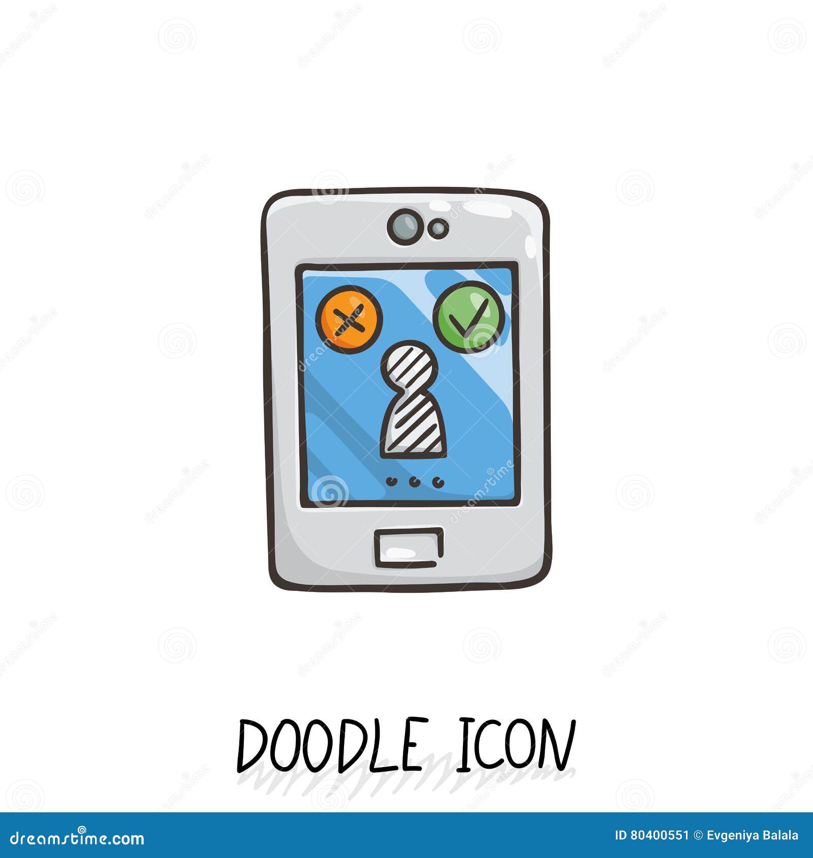 Smartphone Doodle Icon. Vector Illustration Stock Vector - Illustration ...