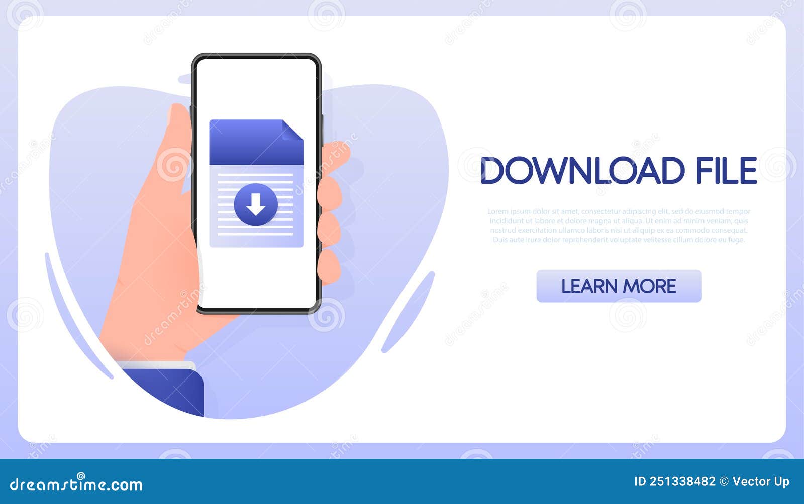 Smartphone with Downloaded File in Cartoon Style. Smartphone Screen ...