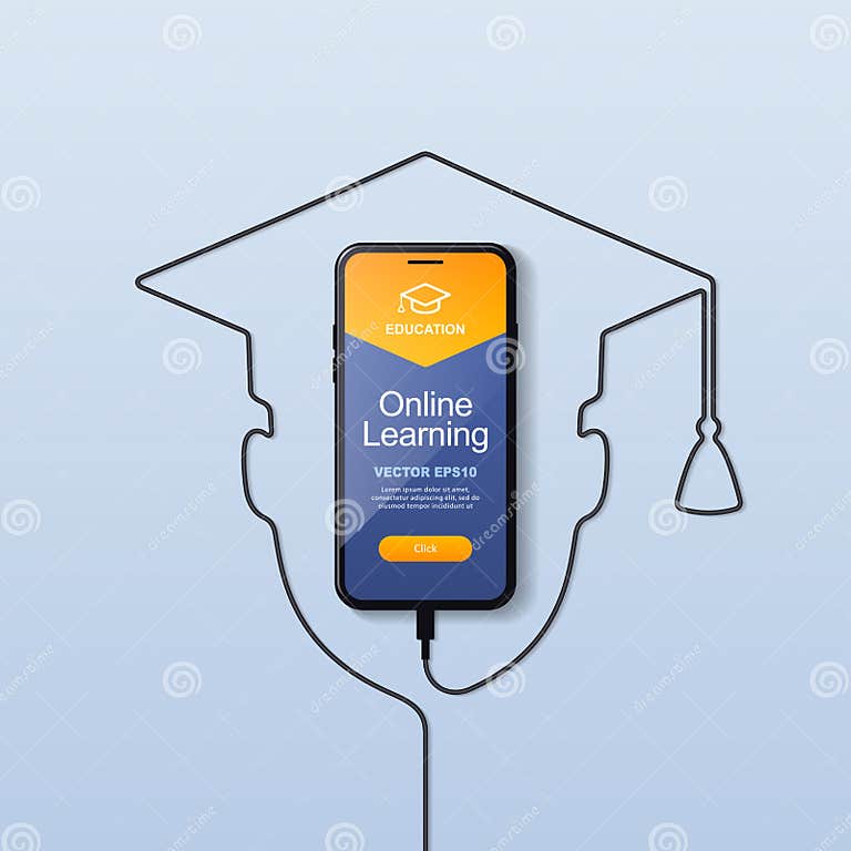 Smartphone education stock vector. Illustration of device - 176540869