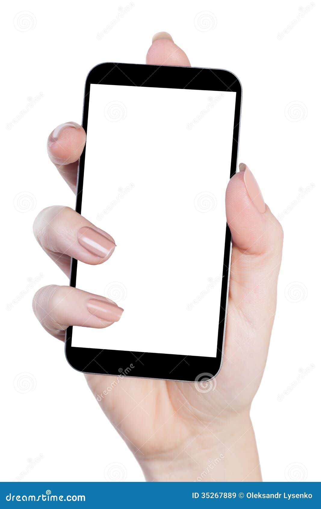 Smartphone in Einer Weiblichen Hand Lokalisiert Stockbild - Bild von ...