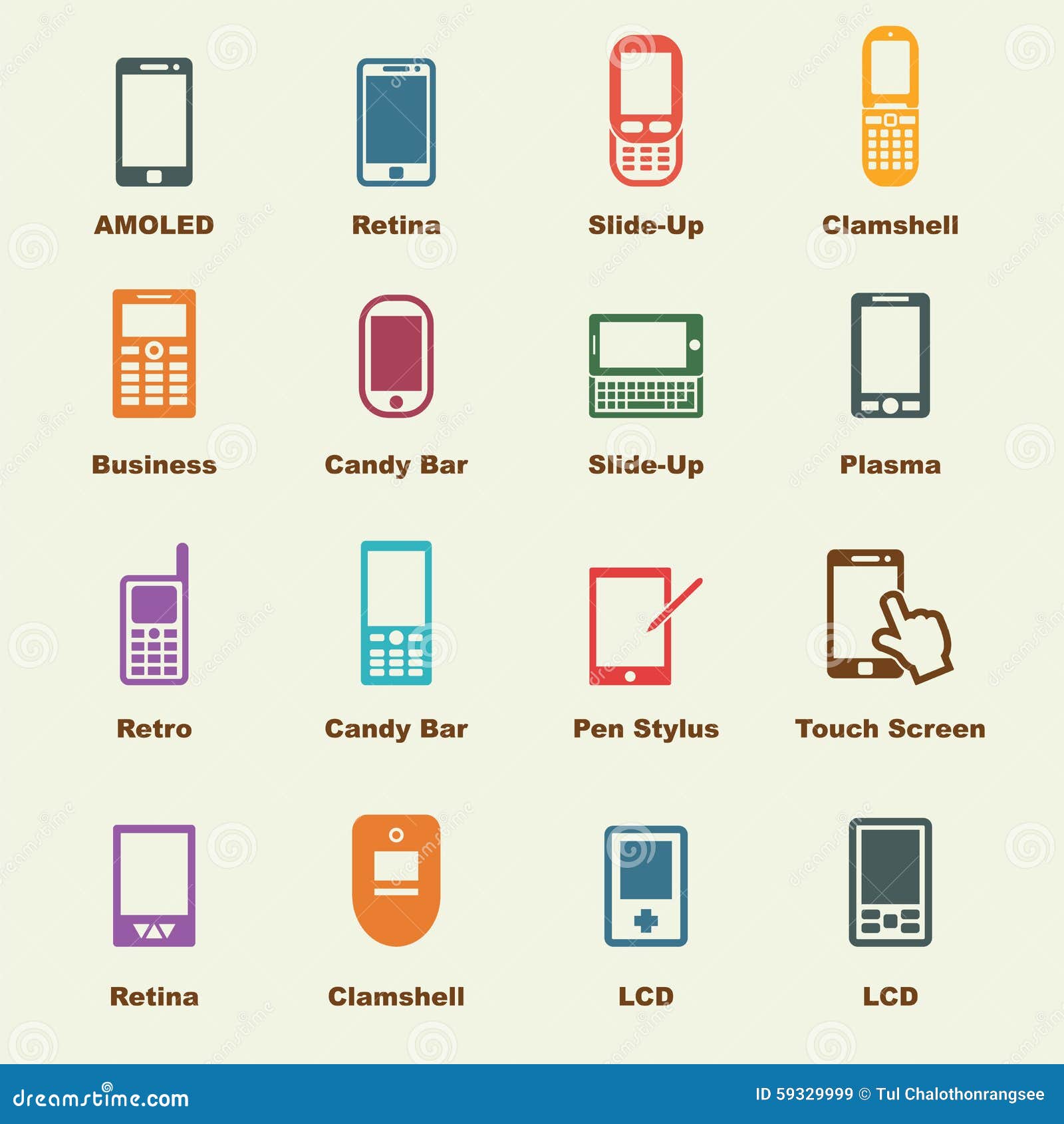 Smartphone elements stock vector. Illustration of device - 59329999