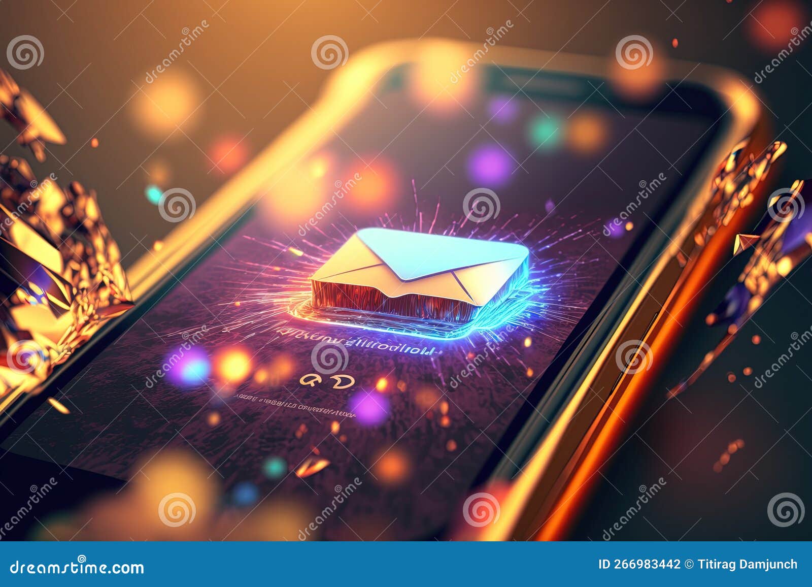 Smartphone with Email Icon. Technology Business and Comunication ...