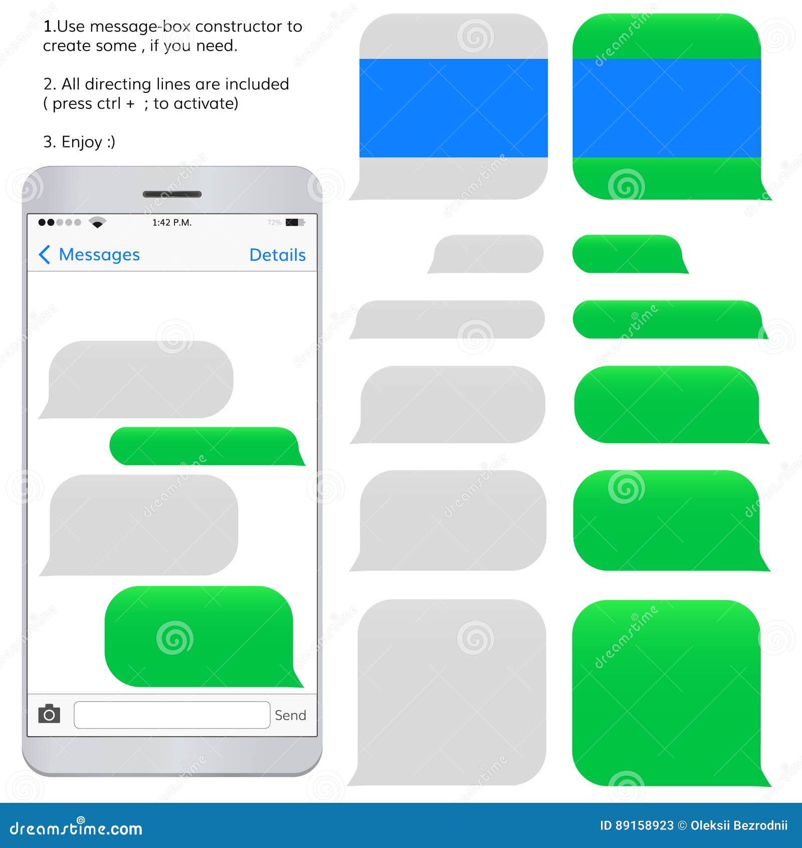 Smartphone with Empty Dialog Boxes Stock Vector - Illustration of chat ...
