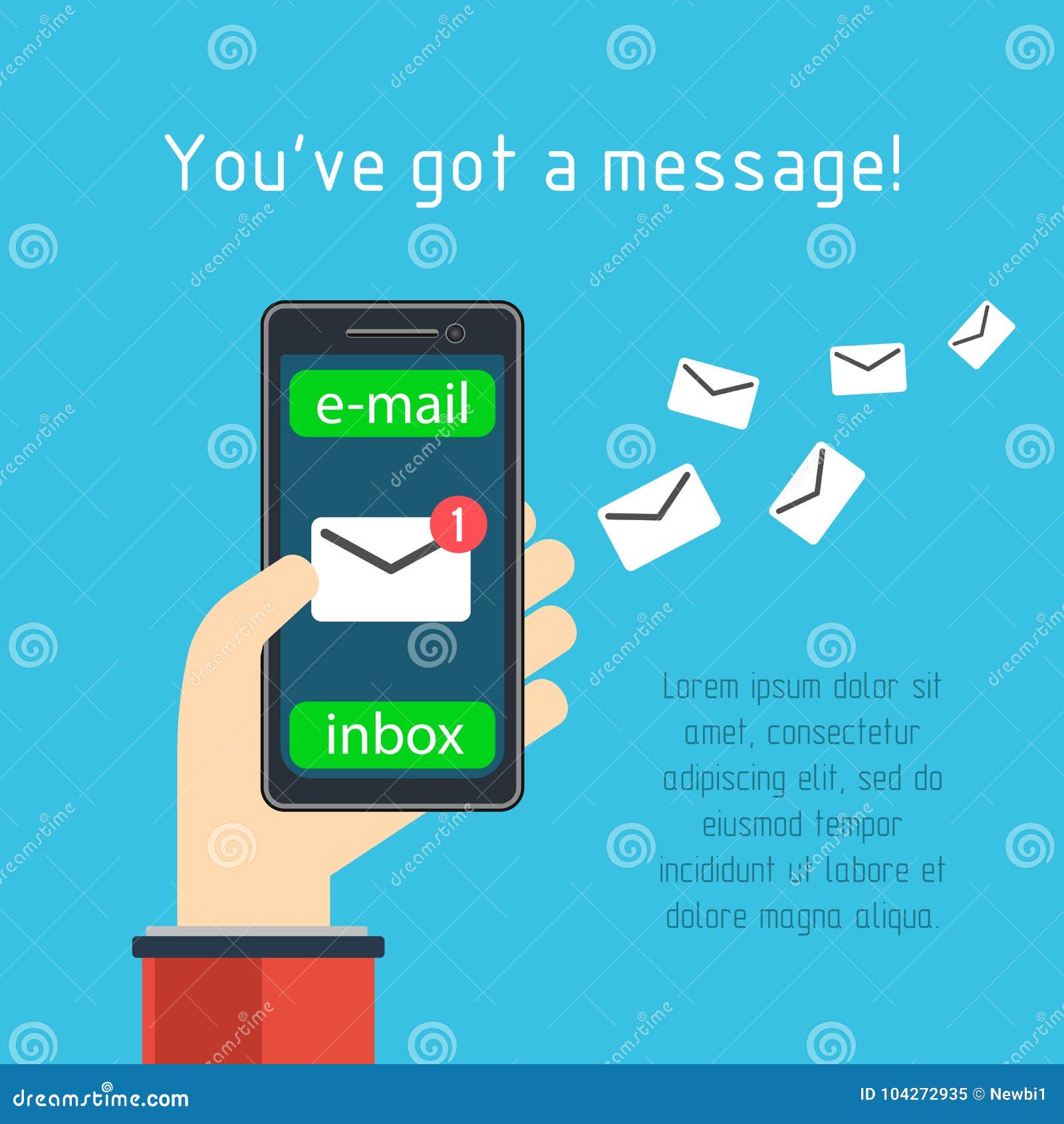 Smartphone with Envelope Mail Notice Stock Vector - Illustration of ...